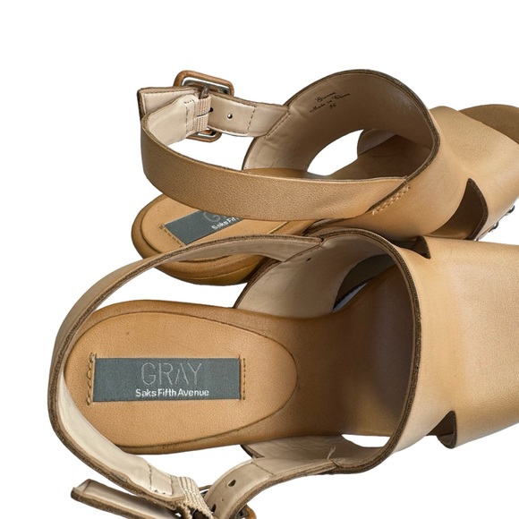 Saks Fifth Avenue | Shoes | Brand New Gray Saks Fifth Avenue Tan Gianna ...